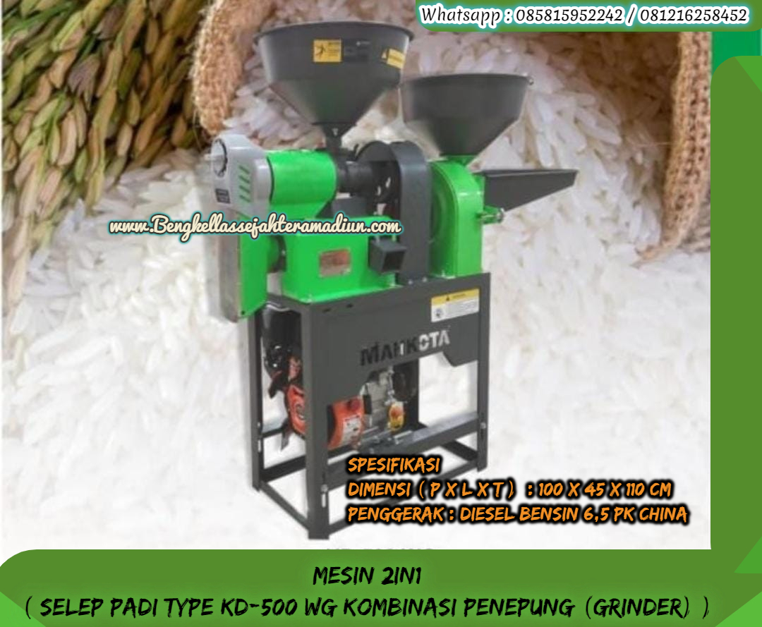 Mesin 2IN1 Mesin Selep Padi Type KD 500 WG Kombinasi Penepung (Grinder ...